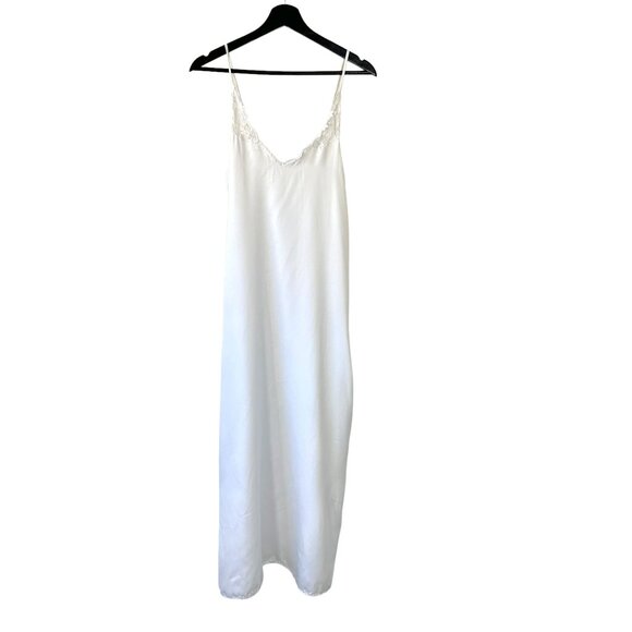 Vintage | Intimates & Sleepwear | Vintage 9s White Satin Full Length ...